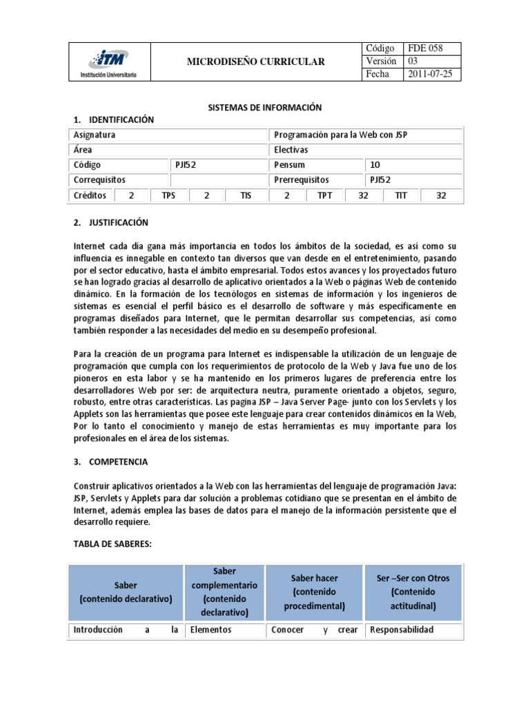 Programación para La Web Con JSP | PDF | Páginas del servidor Java | Servlet Java