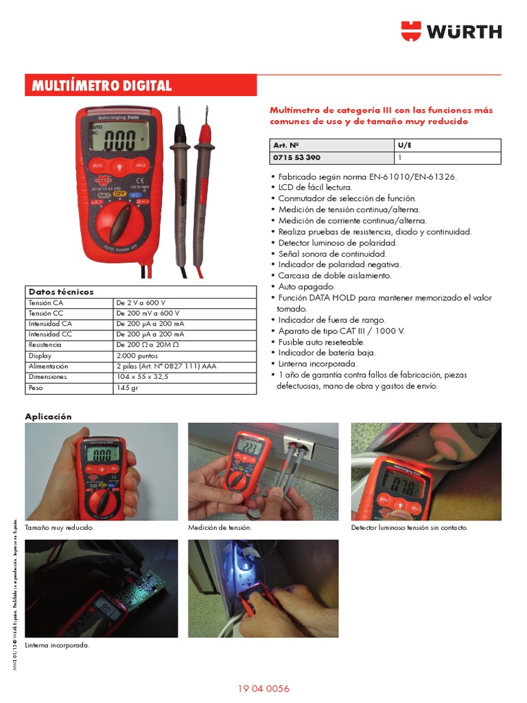 Multiímetro Digital: Multímetro de Categoría III Con Las Funciones Más ...