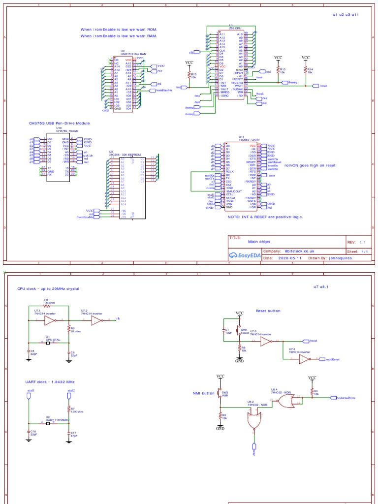 Z80 Microprocessor Schematic Overview | PDF | Computer Hardware ...