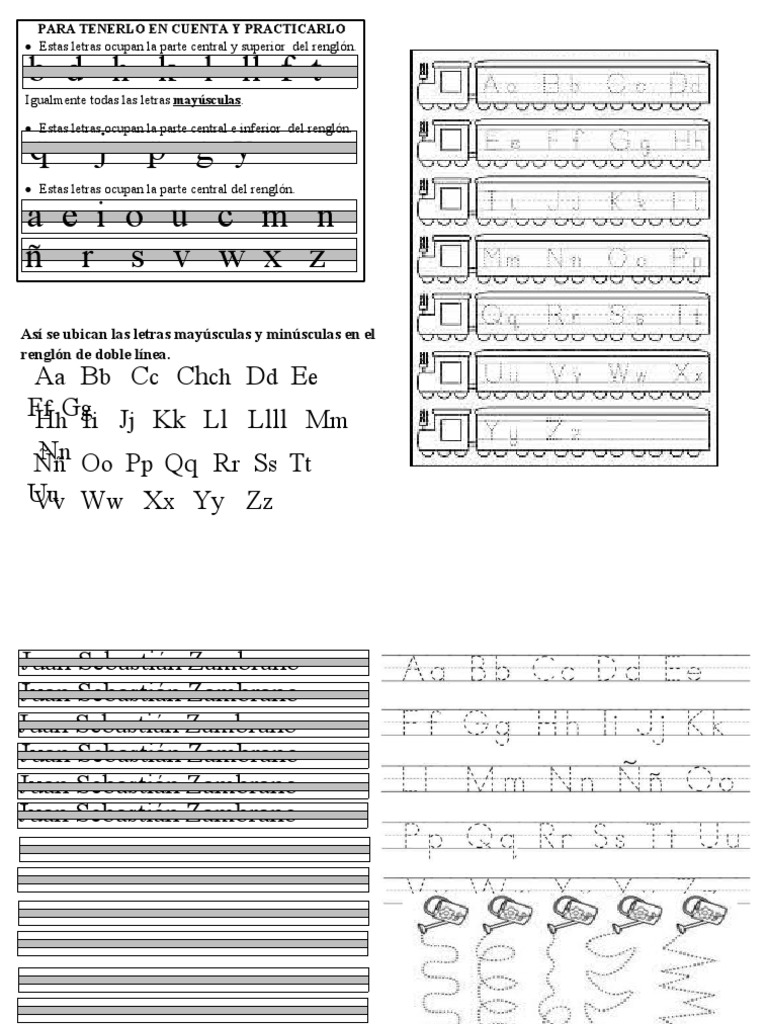 Trazo Correcto de Las Letras y Nombre para Practicar 2018 | PDF