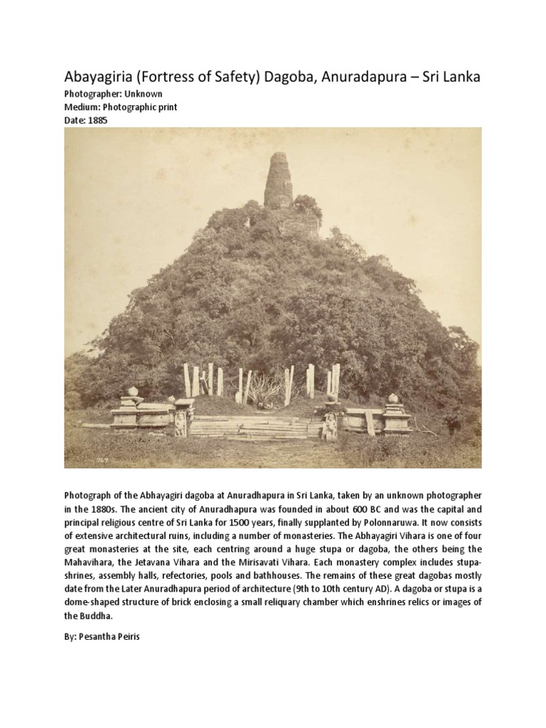 Abayagiria (Fortress of Safety) Dagoba PDF | PDF