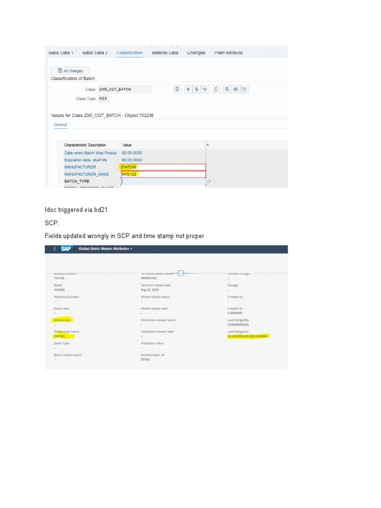 Idoc BD21 Issues: SCP Field Errors | PDF