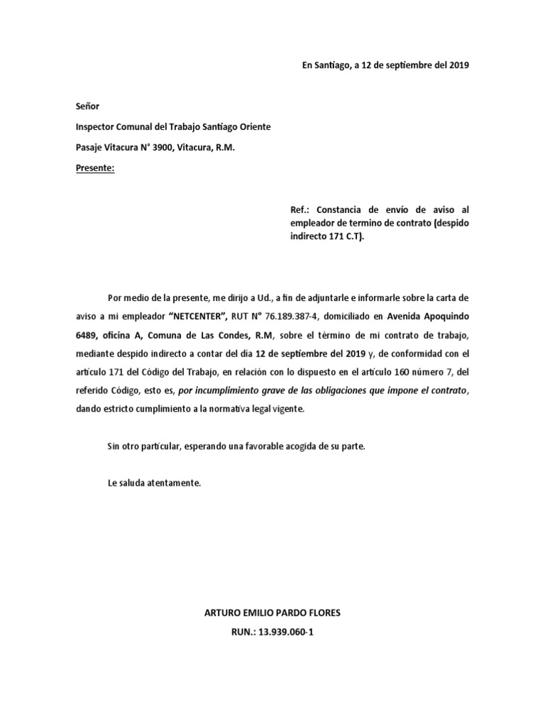Carta Inspeccion | PDF