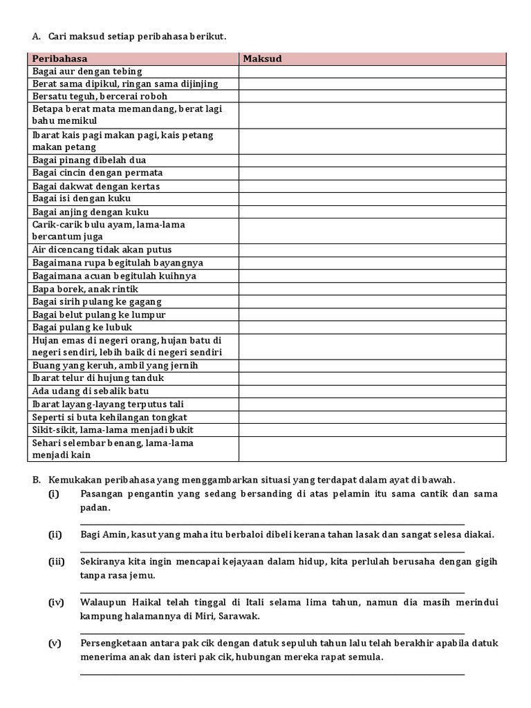Latihan Peribahasa | PDF | Griya & Taman
