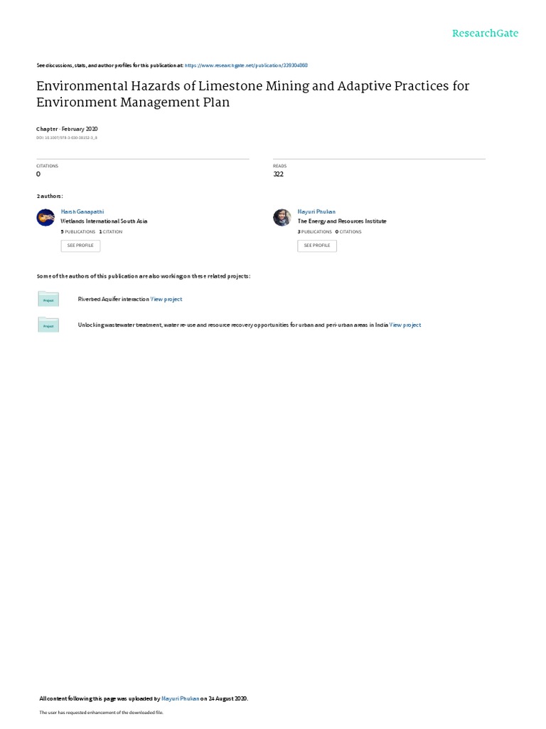Environmental Hazards of Limestone Mining and Adaptive Practices For ...