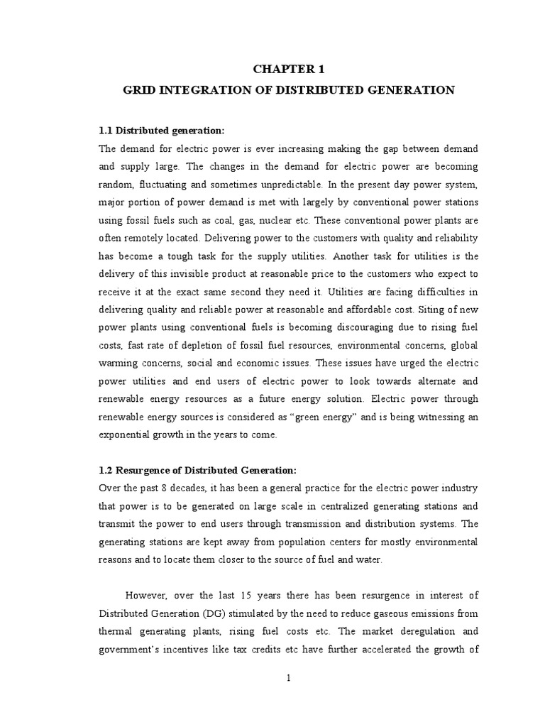 Grid Integration of Distributed Generation | PDF | Wind Power | Distributed Generation