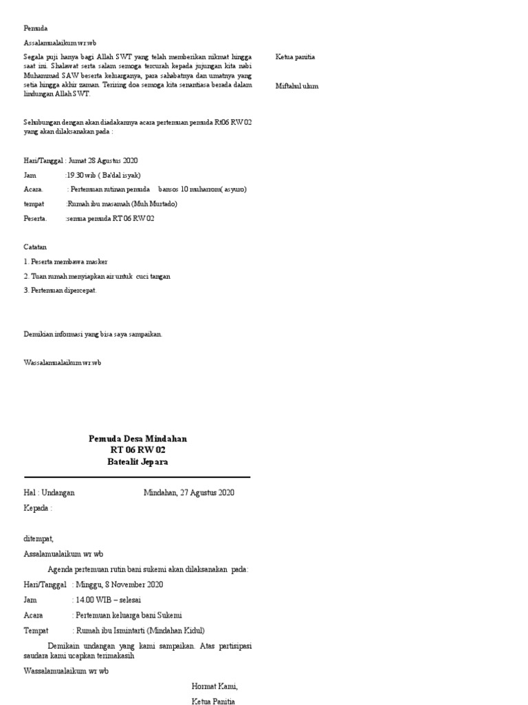 Undangan Pemuda | PDF