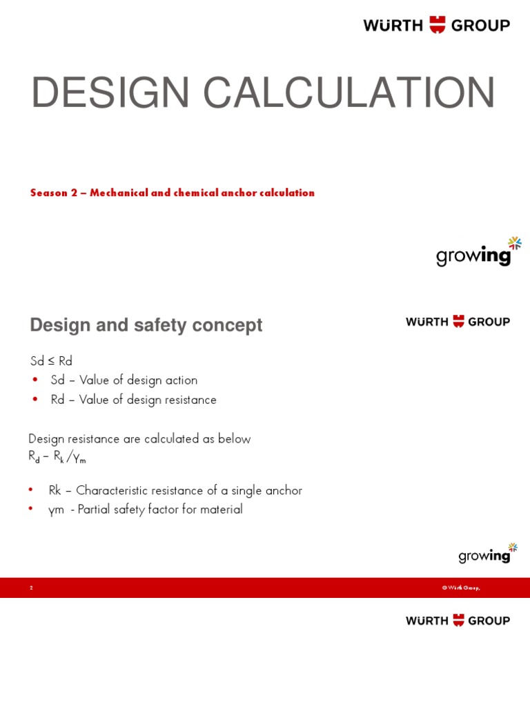 Design Calculation: Season 2 - Mechanical and Chemical Anchor ...