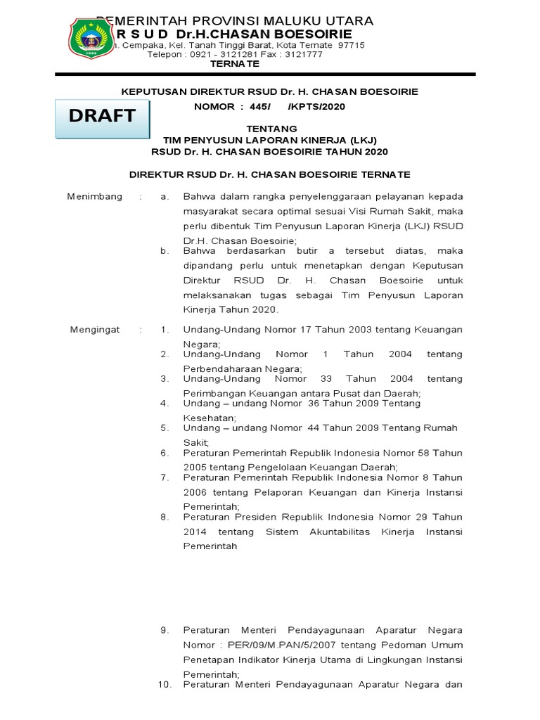 SK Penyusun Lakip 2020 | PDF