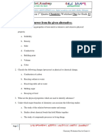 Grade 11 Chemistry Unit 2 Practice Questions | PDF