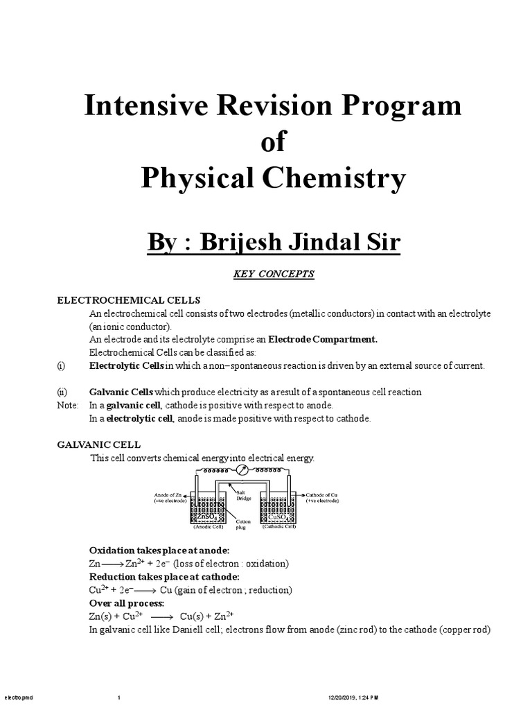 Electrochemistry Worksheet | PDF | Electrochemistry | Redox