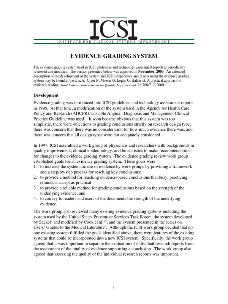 Evidence Grading System | PDF | Meta Analysis | Heart Failure