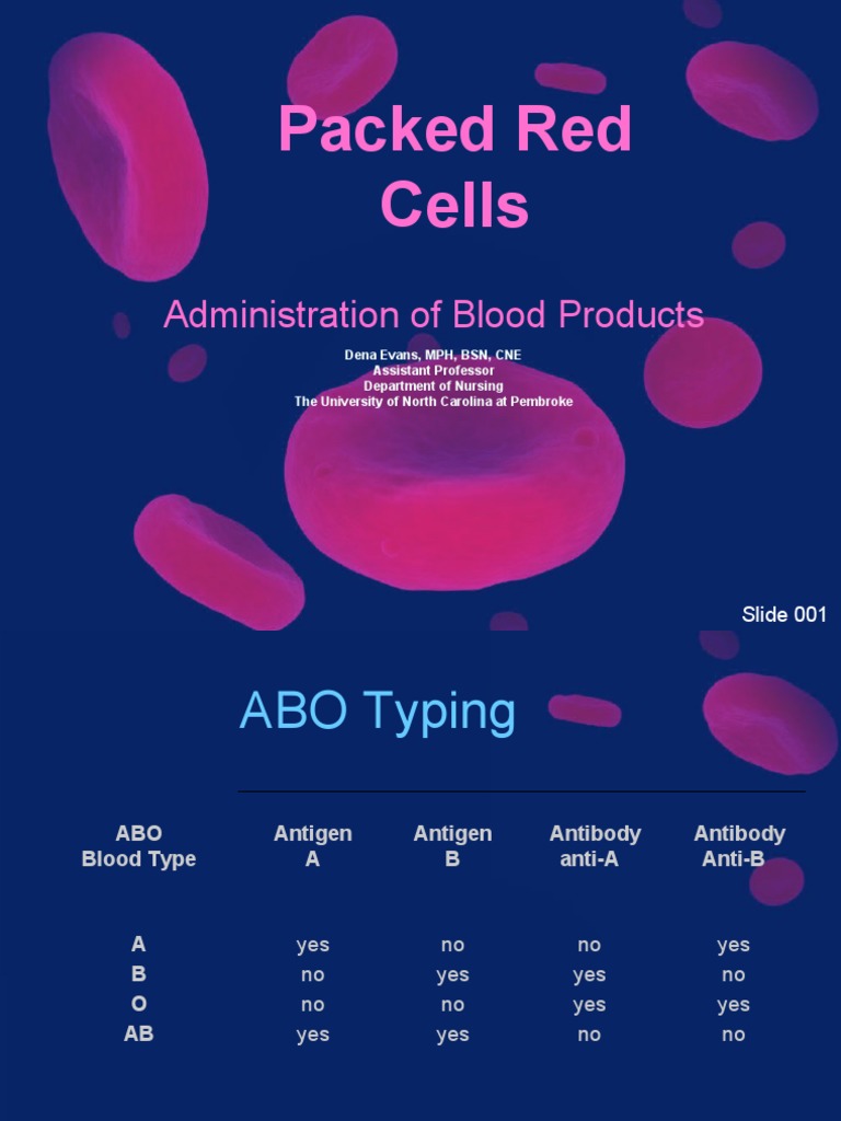 Packed Red Cells: Administration of Blood Products | PDF | Blood ...