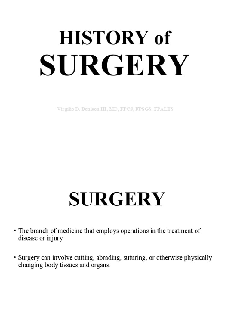 Evolution of Surgical Practices | PDF | Surgery | Cardiac Surgery
