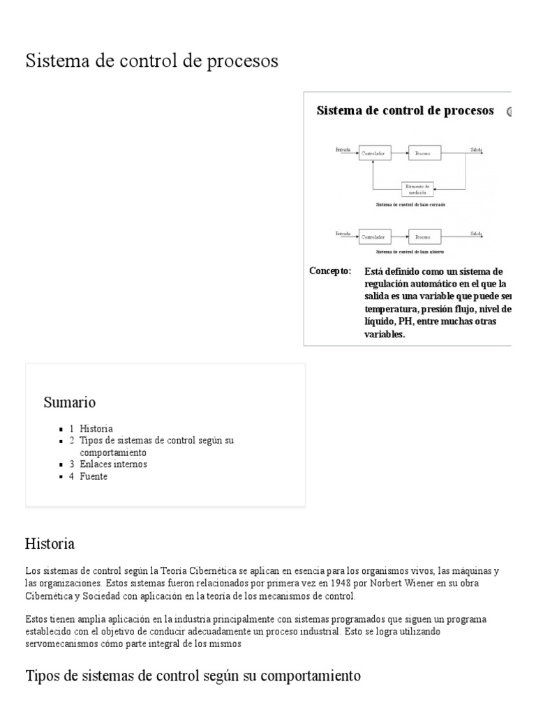 Sistemas de Control de Procesos: Guía Completa | PDF | Sistema de ...