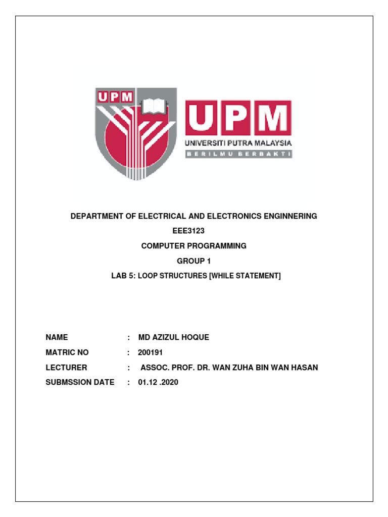 Lab 5 | PDF | Control Flow | Integer (Computer Science)
