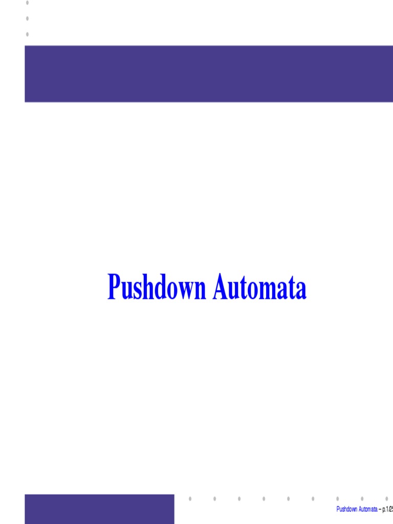 Pushdown Automata | Download Free PDF | Theory Of Computation | Formal Methods