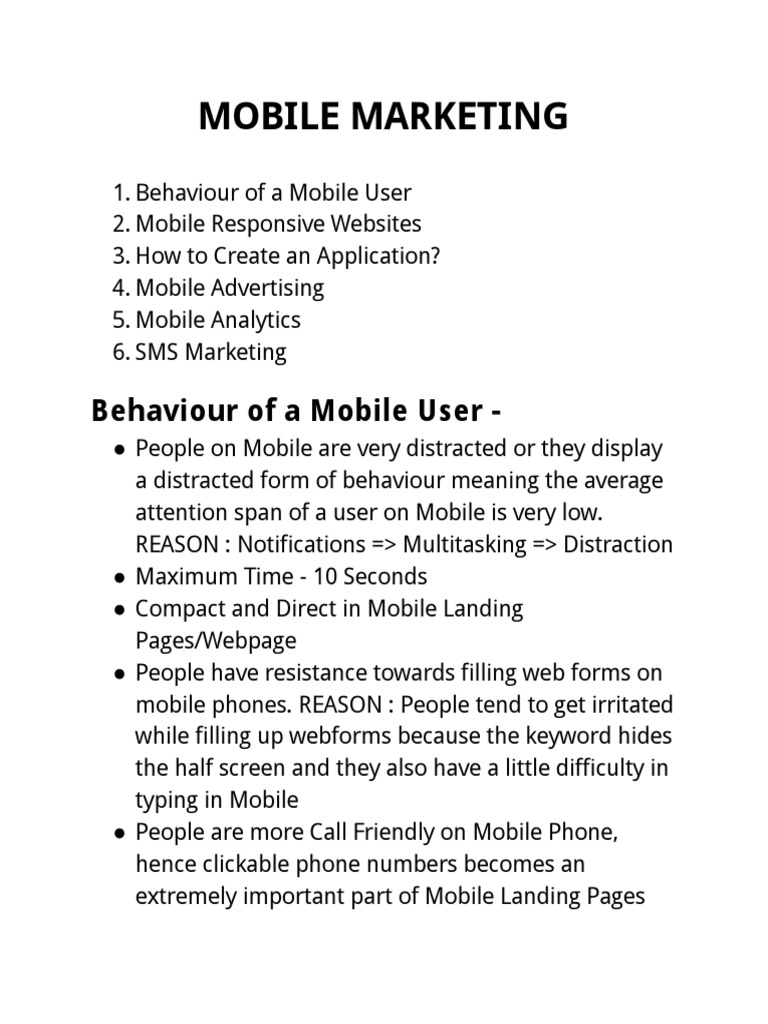 Mobile Marketing Pdf Mobile Marketing Mobile App