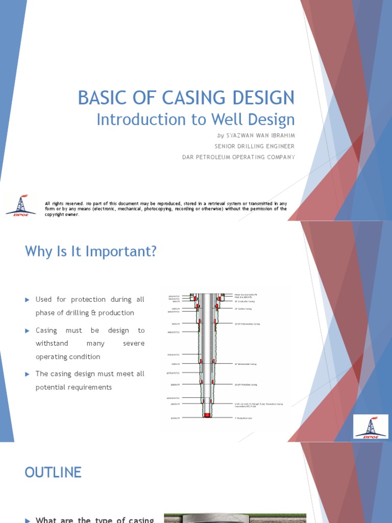 Part I - Introduction To Well Design | PDF | Casing (Borehole) | Earth ...