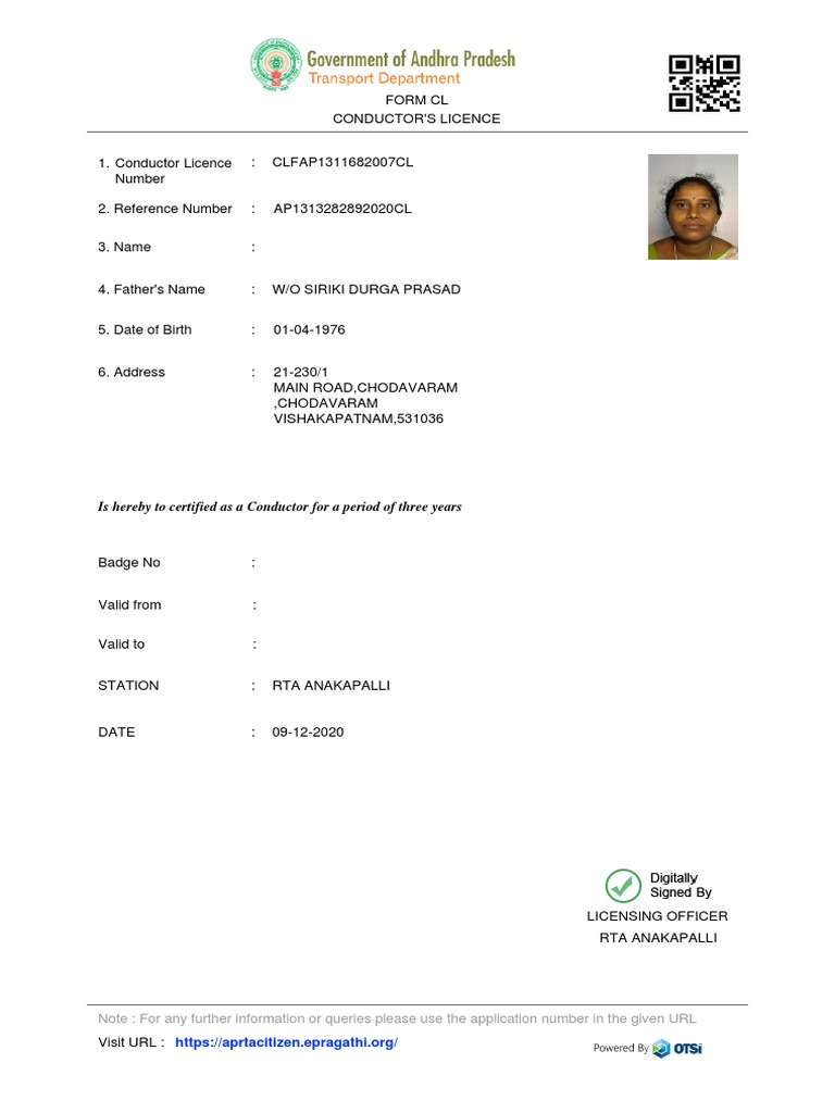 Conductor Licence Details Form | PDF