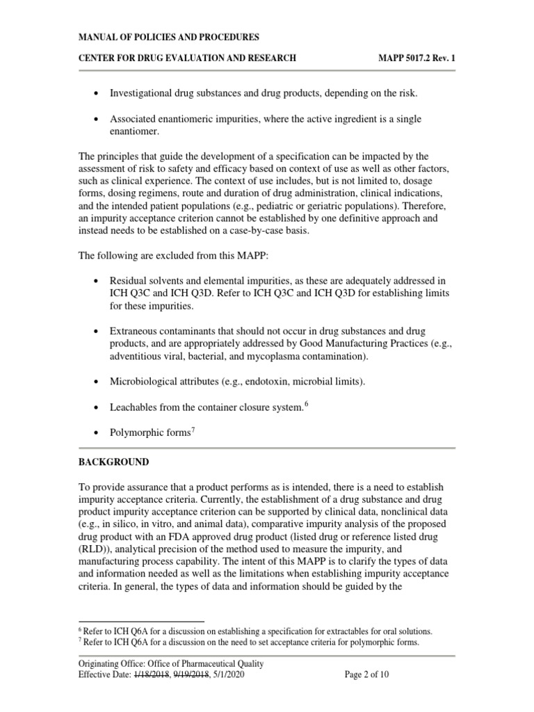 Manual of Policies and Procedures Center For Drug Evaluation and ...