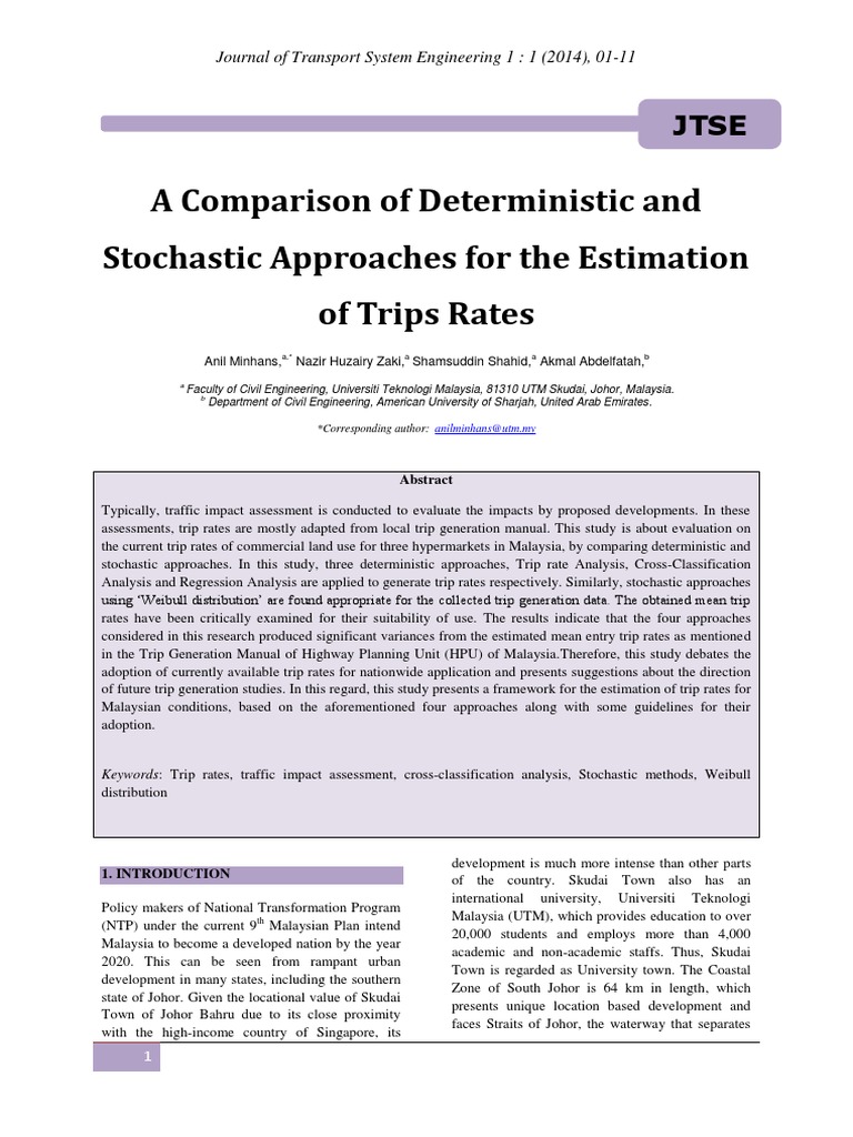 Anil Minhans Et Al A Comparison Of Deterministic And Stochastic