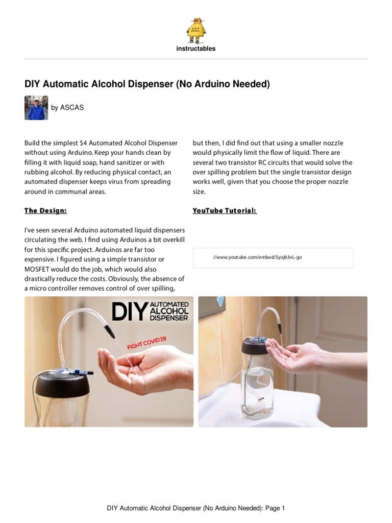 DIY Automatic Alcohol Dispenser Guide | PDF