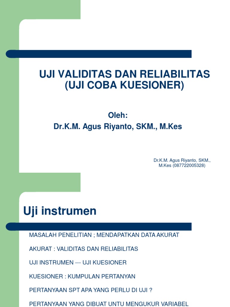 Uji Instrumen | PDF