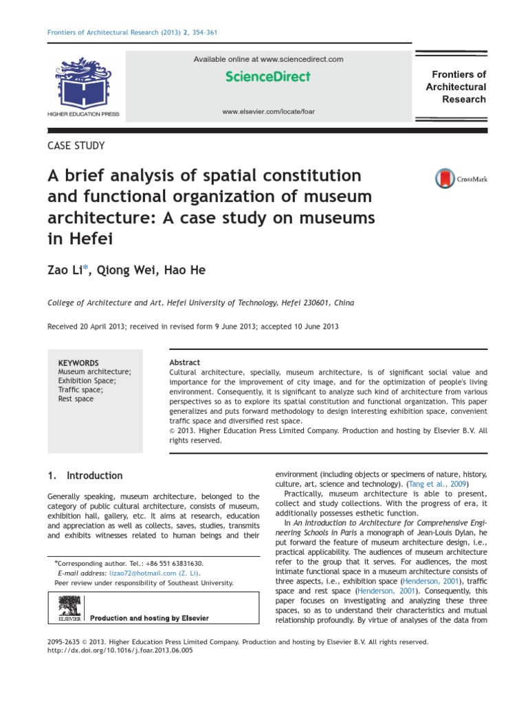 Analyzing Spatial Design and Function in Hefei Museums | PDF | Art ...