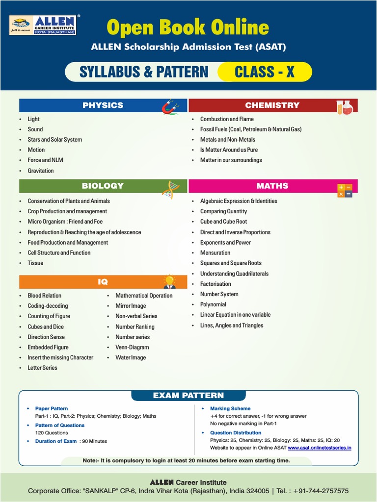 Open Book Online: Syllabus & Pattern Class - X | PDF