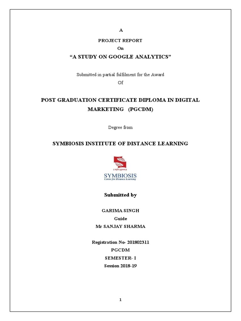 Project On Google Analytics | PDF | Http Cookie | Digital Technology