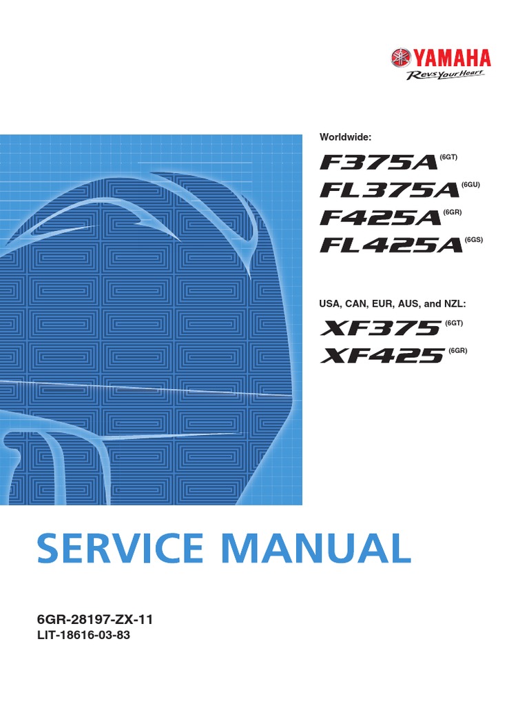 F425 Service Manual Lit - 18616-03-83 | PDF | Lubricant | Valve