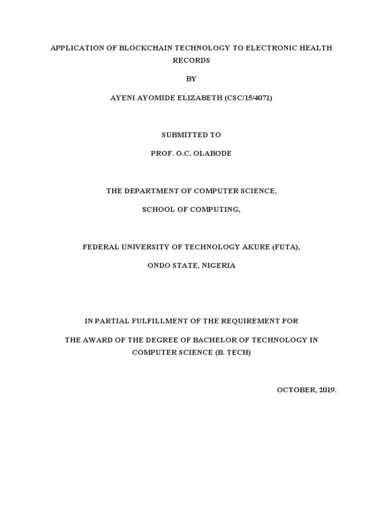 Final Year Project - MF | PDF | Electronic Health Record | Medical Record