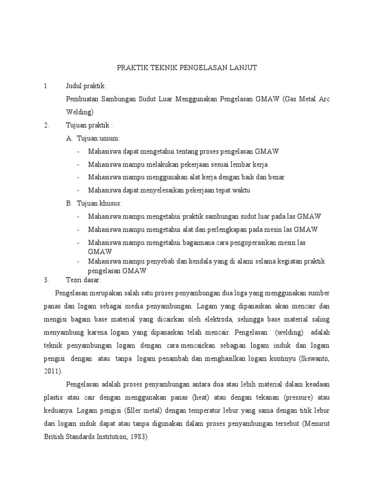 Hasil Praktik Las GMAW Sambungan Sudut | PDF
