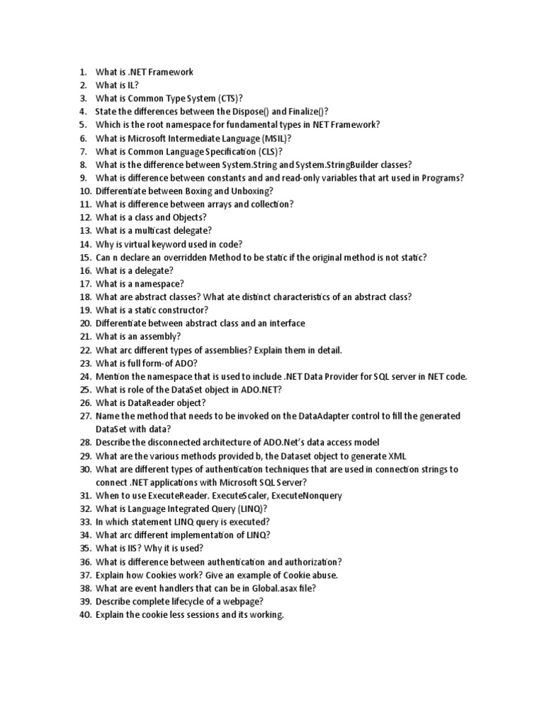 Question Bank | PDF | Language Integrated Query | Class (Computer Programming)