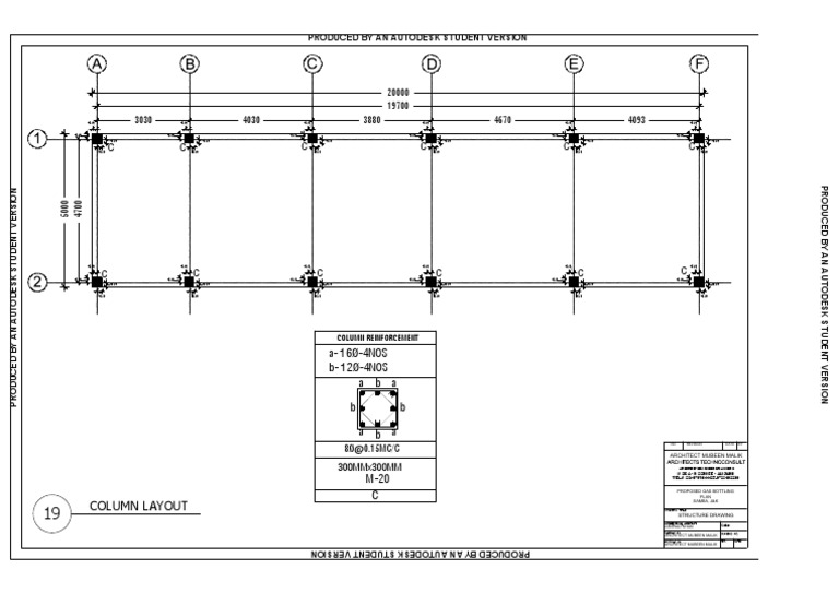 Autodesk student column layout drawing | PDF