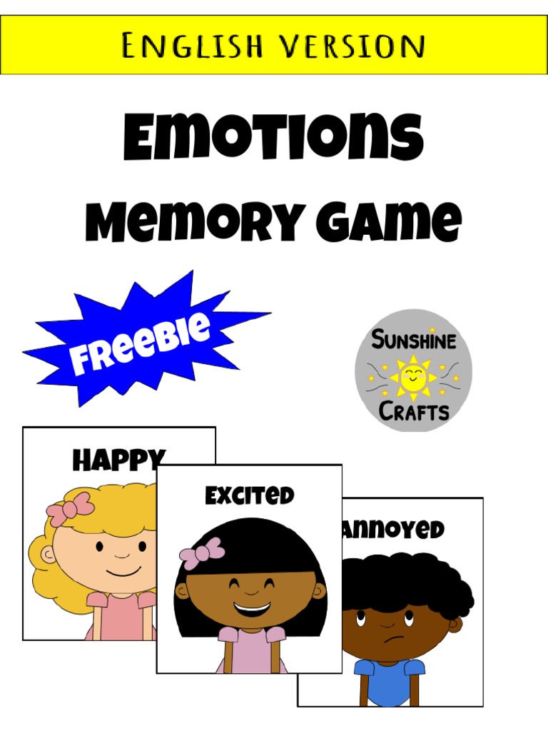 EmotionsMemoryMatchingGameEnglish PDF | PDF