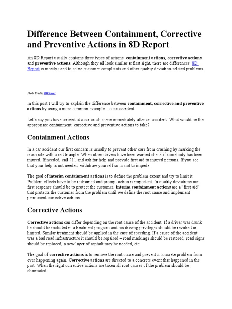 Difference Between Containment | PDF | Traffic Collision | Road