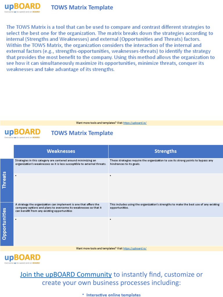Free TOWS Matrix Template PowerPoint Download | PDF