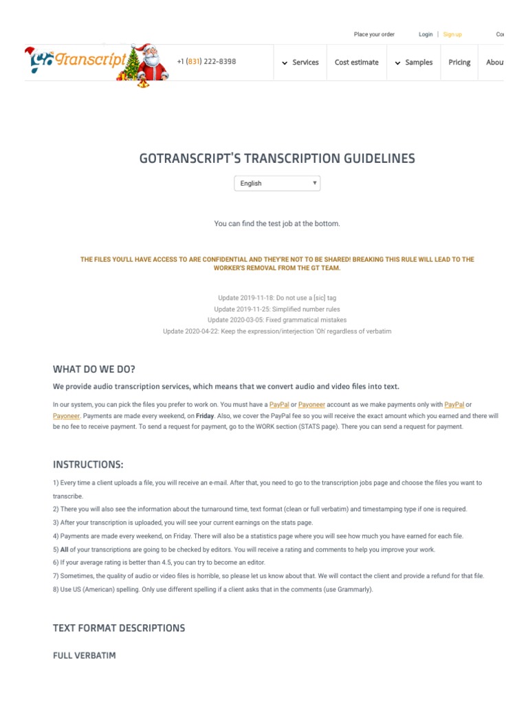 Gotranscript'S Transcription Guidelines: What Do We Do? | PDF | Quotation Mark | Question