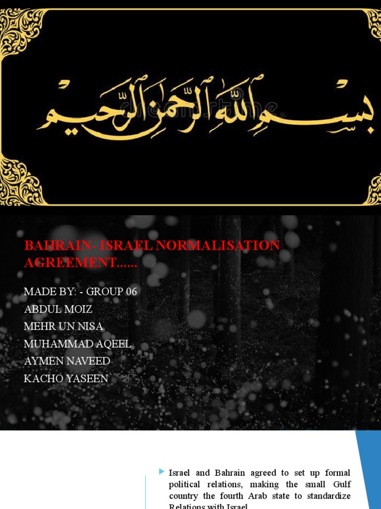 Bahrain - Israel Agreement. | PDF | Bahrain | Israel