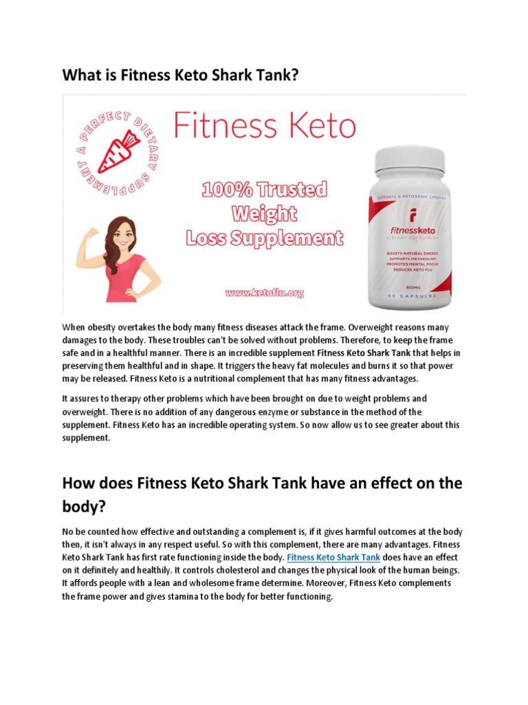 Fitness Keto Shark Tank Review & Benefits | PDF | Dietary Supplements ...