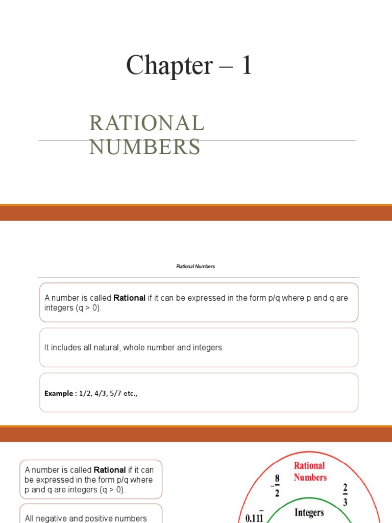 Chapter - 1: Rational Numbers | PDF | Integer | Multiplication