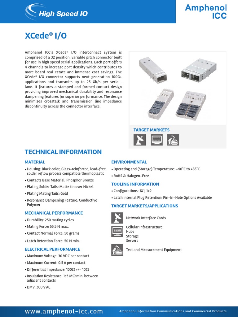 Xcede I/O: Technical Information | PDF | Electrical Connector ...