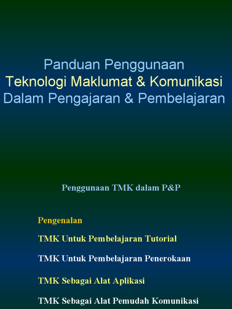 Aplikasi TMK Dalam Pengajaran Dan Pembelajaran | PDF