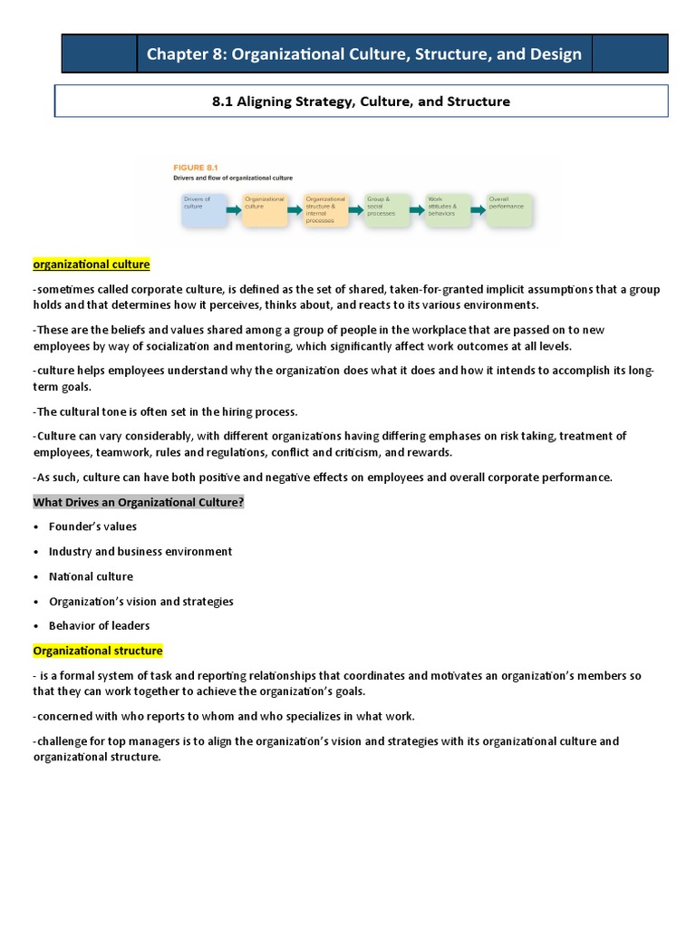 Note Management Chapter 8 | PDF | Organizational Culture ...