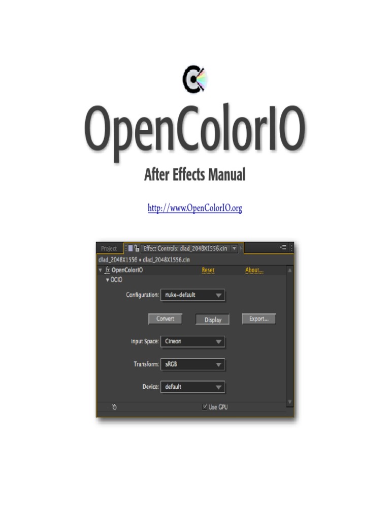 OpenColorIO AE Manual PDF | PDF | Disclaimer | Copyright