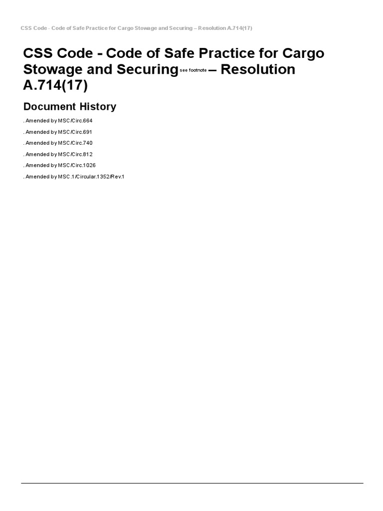 11-CSS Code - Code of Safe Practice For Cargo Stowage and Securing ...