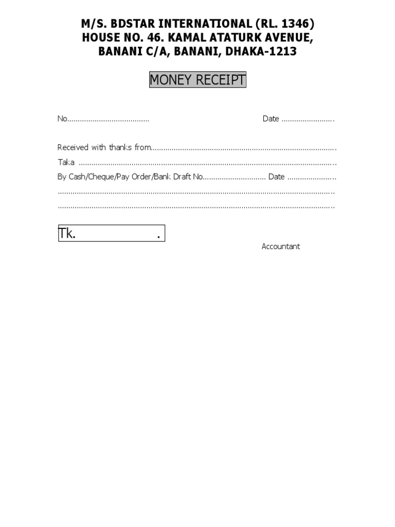 Money Receipt | PDF