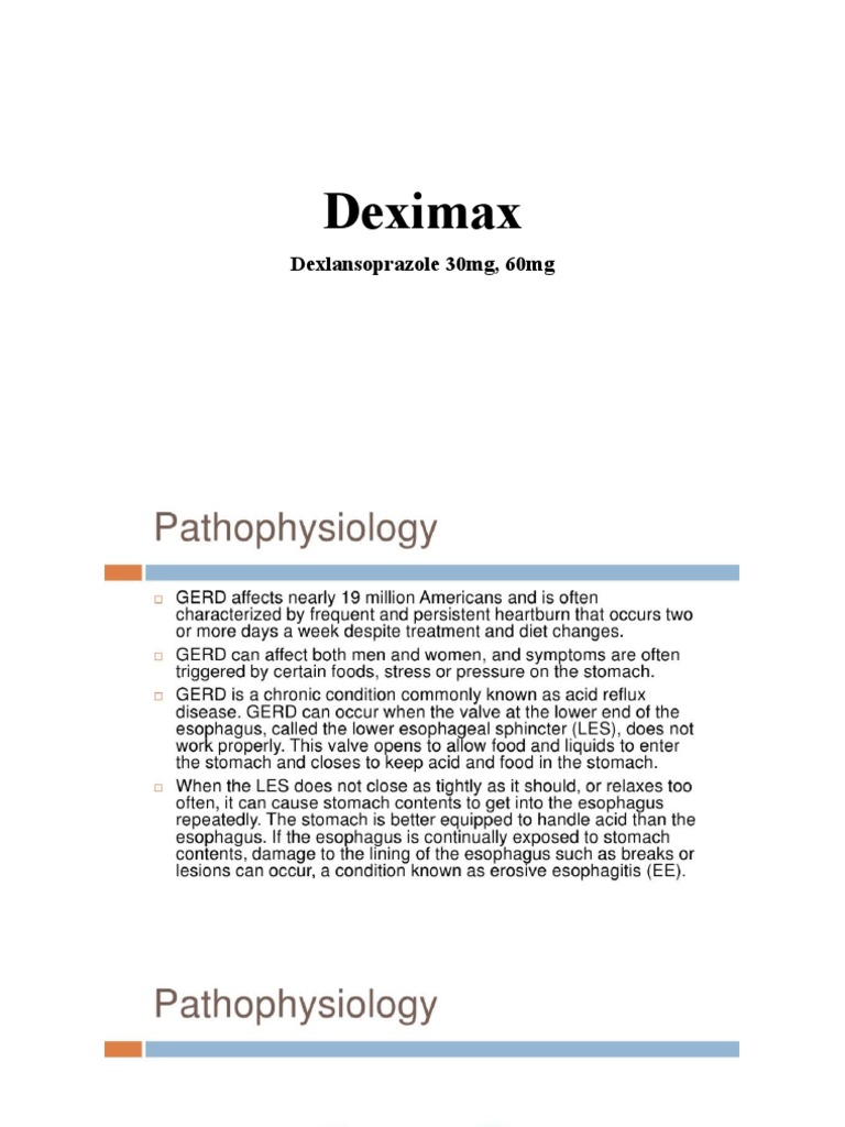 Deximax: Dexlansoprazole 30mg, 60mg | PDF | Heartburn | Cytochrome P450